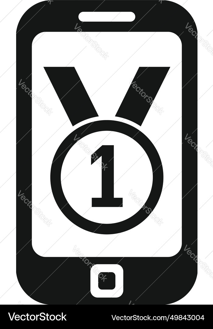 Gold medal runner app icon simple digital Vector Image