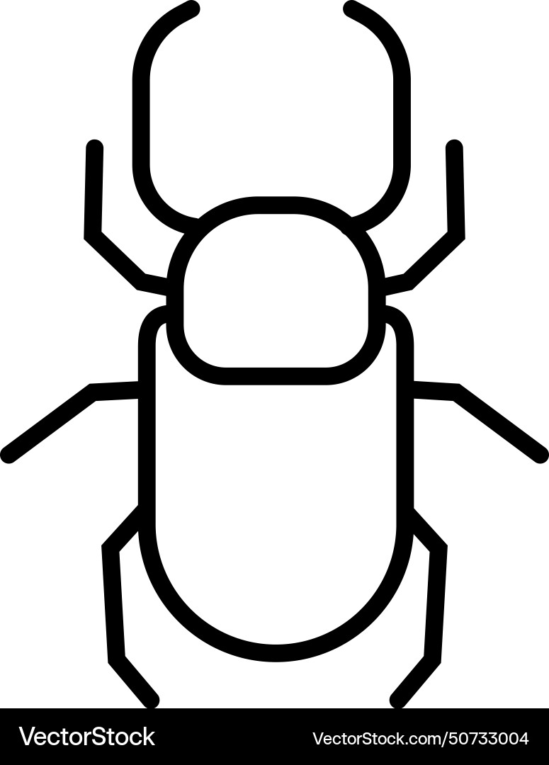 Horned bug thin line icon beetle symbol Royalty Free Vector Horned bug thin line icon beetle symbol Royalty Free Vector