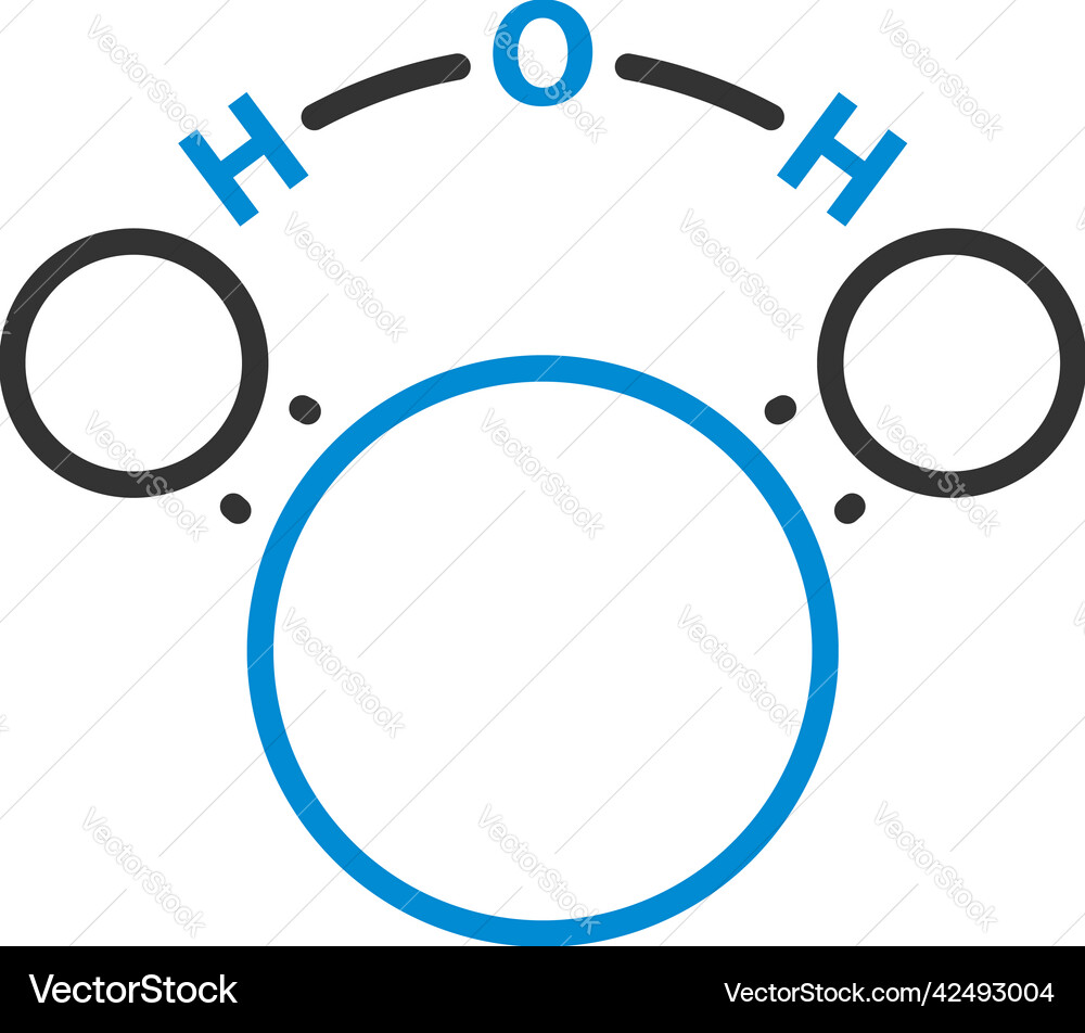 Icon of chemical molecule water Royalty Free Vector Image
