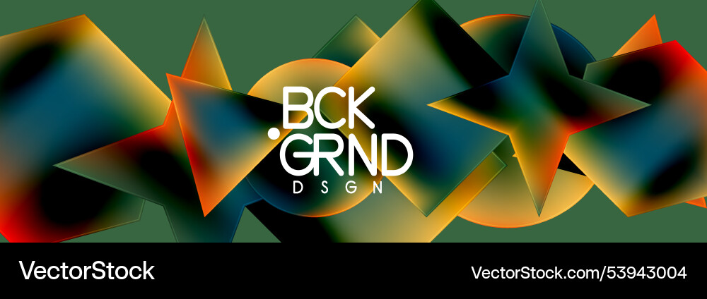 Neon color geometric shapes square triangle circle