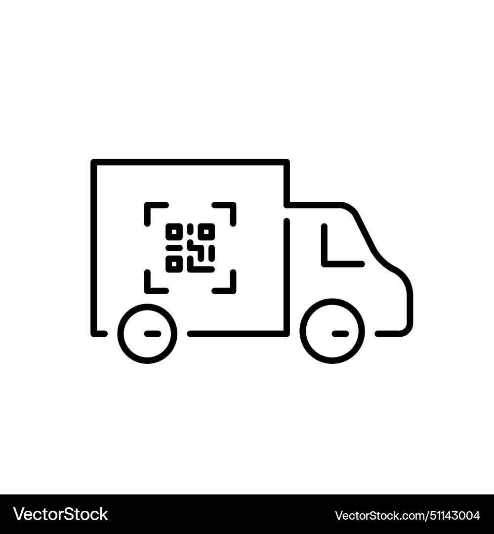 Online van rental truck with qr code app access Vector Image