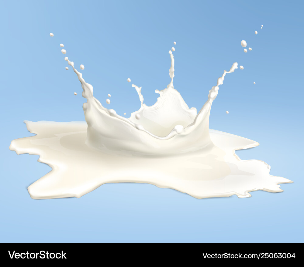 Realistic pouring milk Royalty Free Vector Image