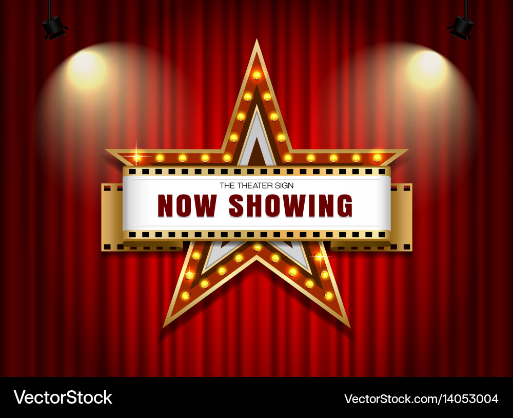 Theater sign star Royalty Free Vector Image - VectorStock