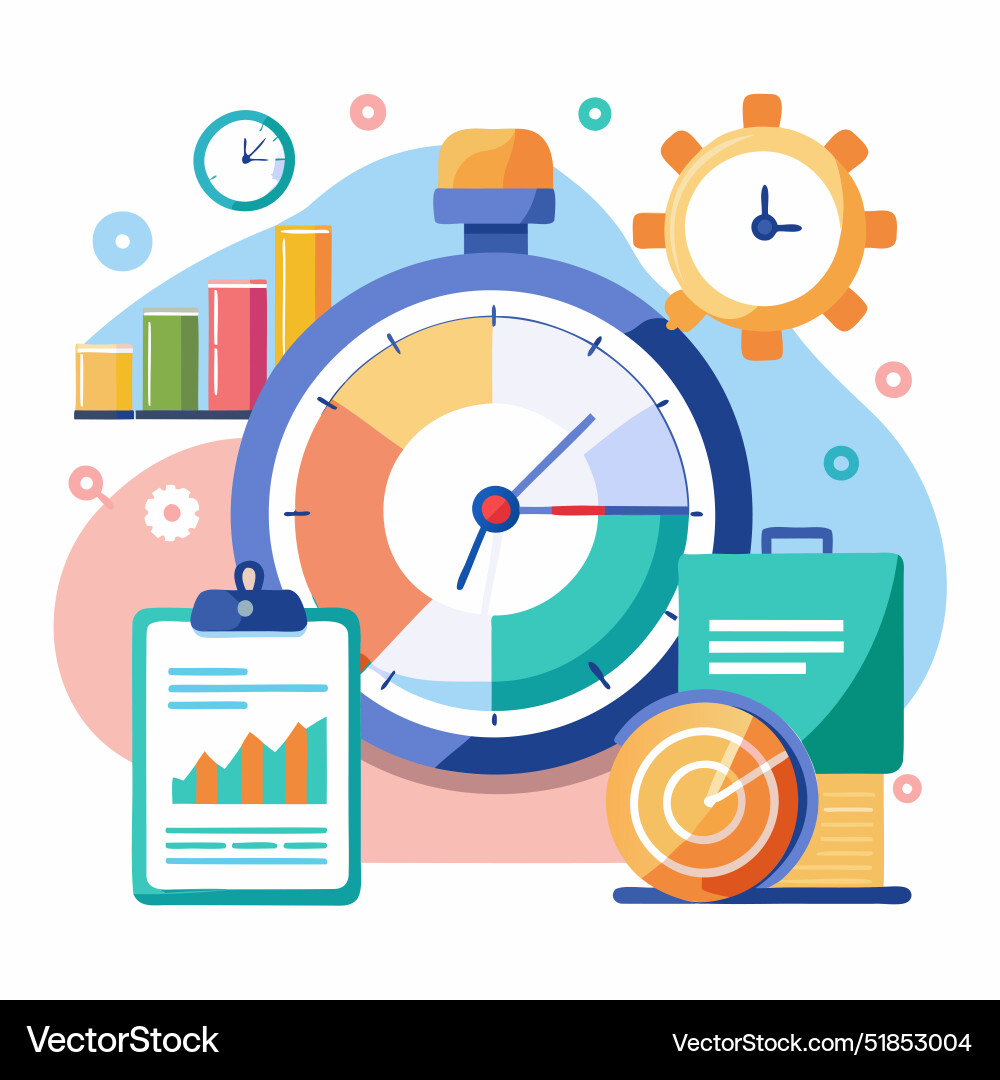 Time management project planning icons Royalty Free Vector