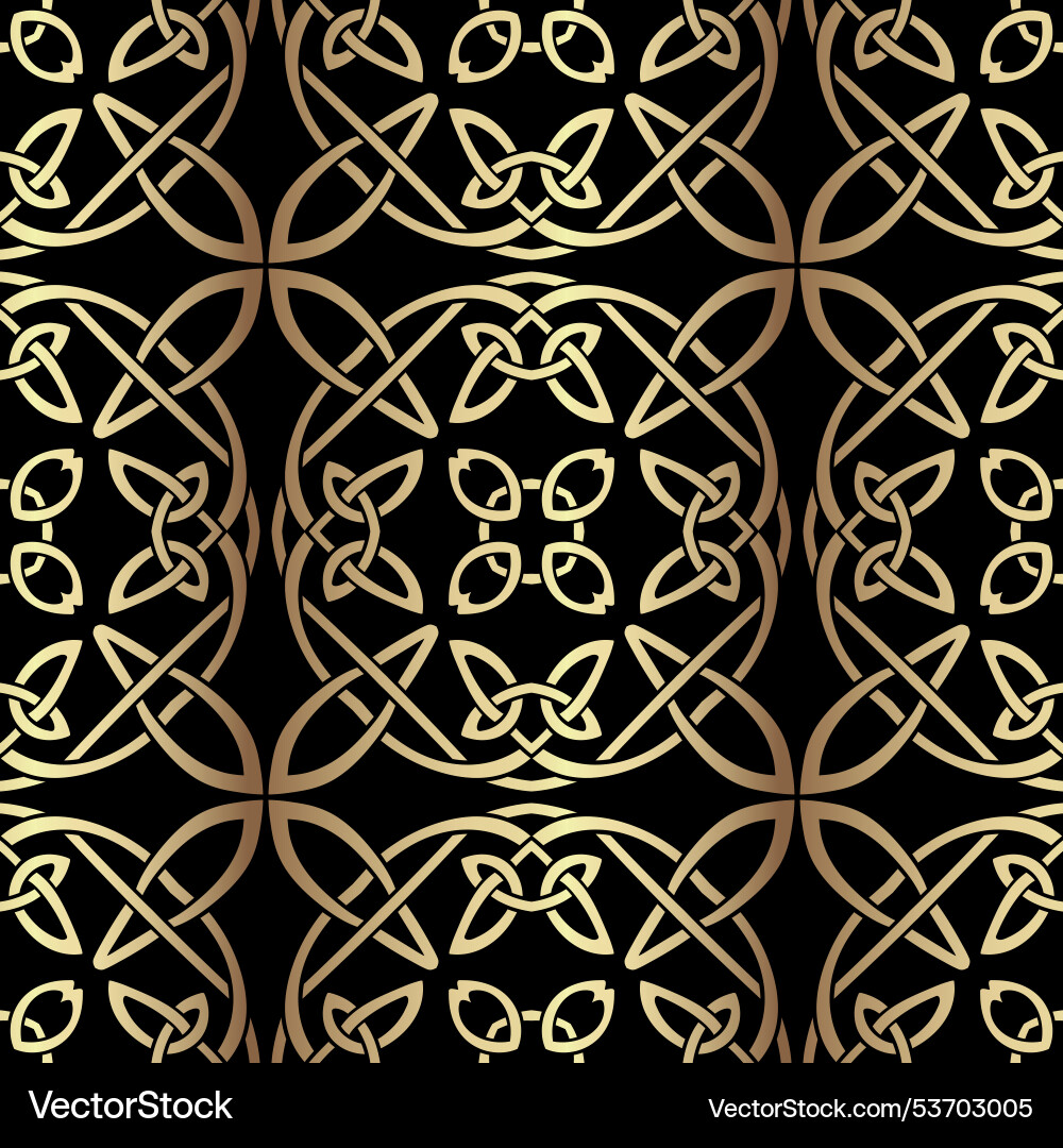 3d luxury gold grid arabesque style floral Vector Image
