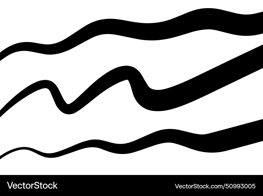 Abstract hand-drawn wavy black lines Royalty Free Vector