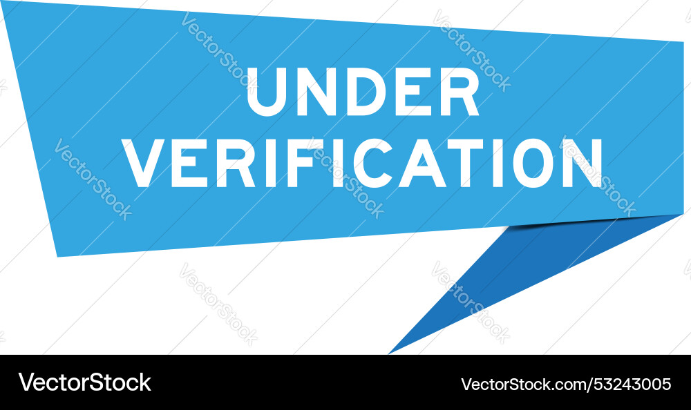 Blue color speech banner with word under Vector Image