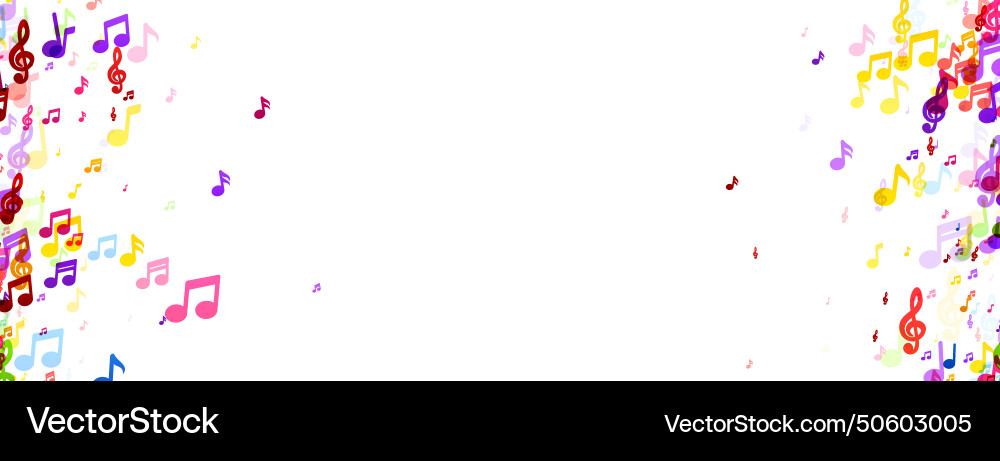 Colorful music notes on white background Vector Image