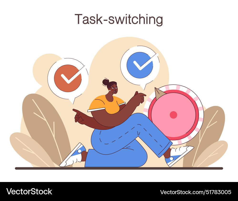 Digital multitasking effective and competent Vector Image