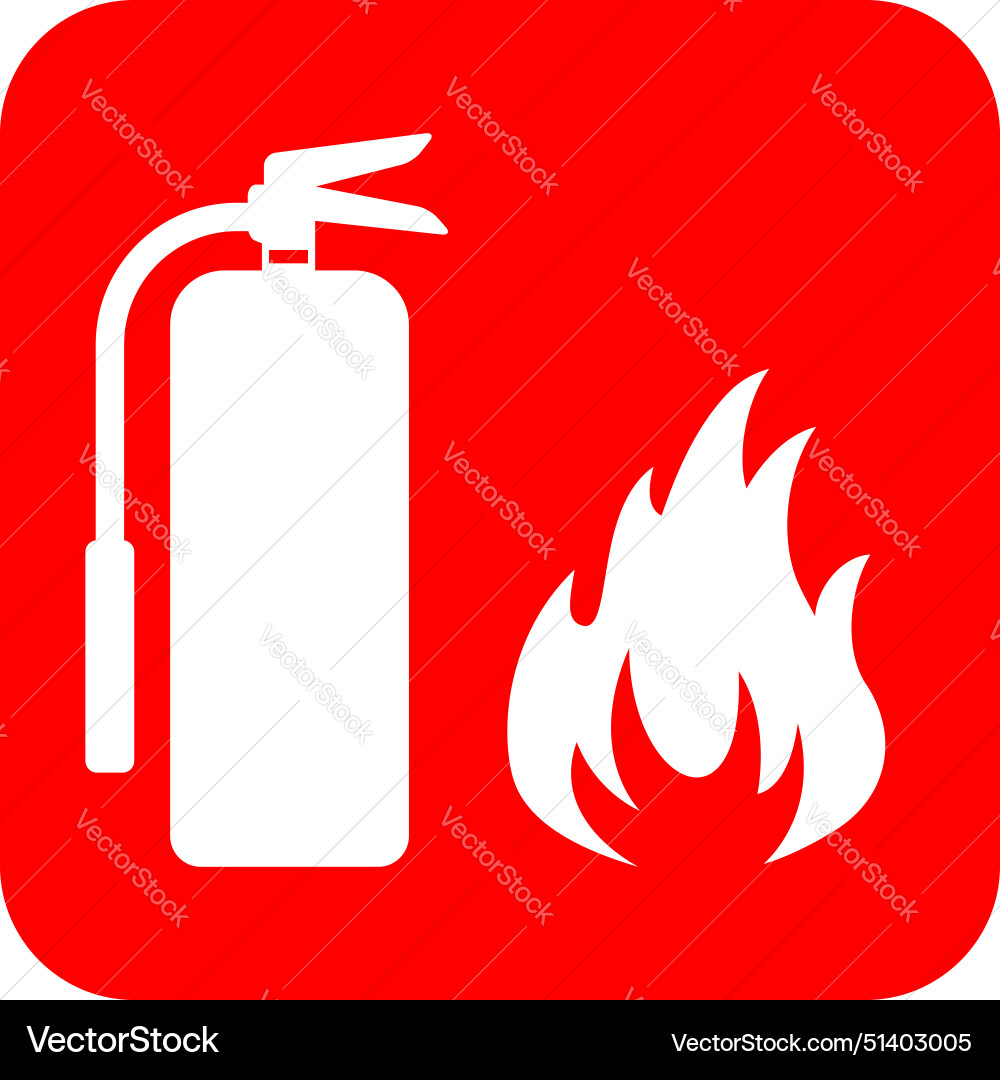 Fire extinguisher red sign Royalty Free Vector Image