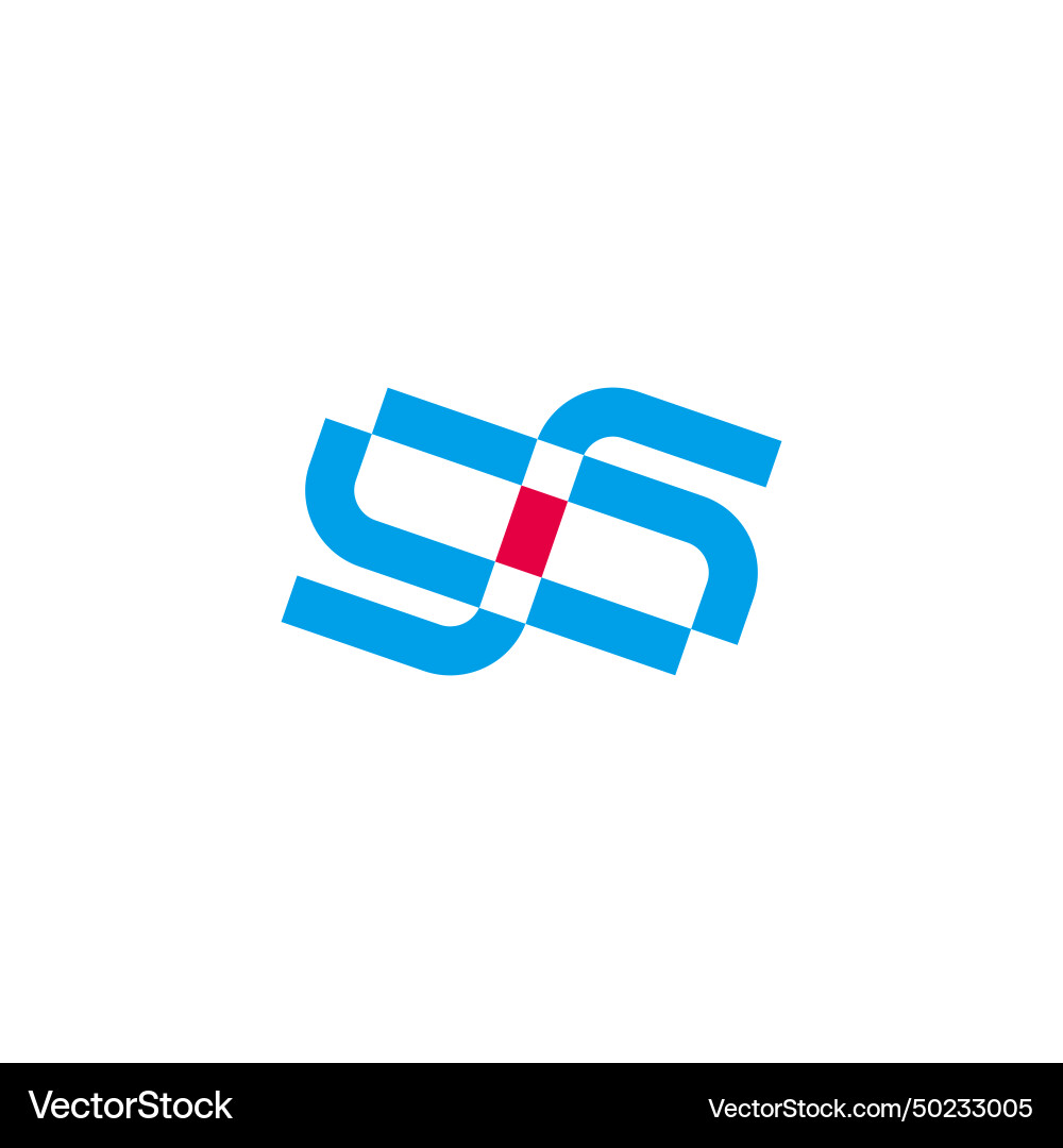 Letter ss pixels simple geometric line logo Vector Image