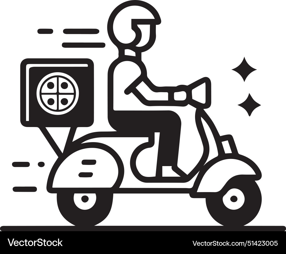 Modern minimalist pizza delivery sign Royalty Free Vector