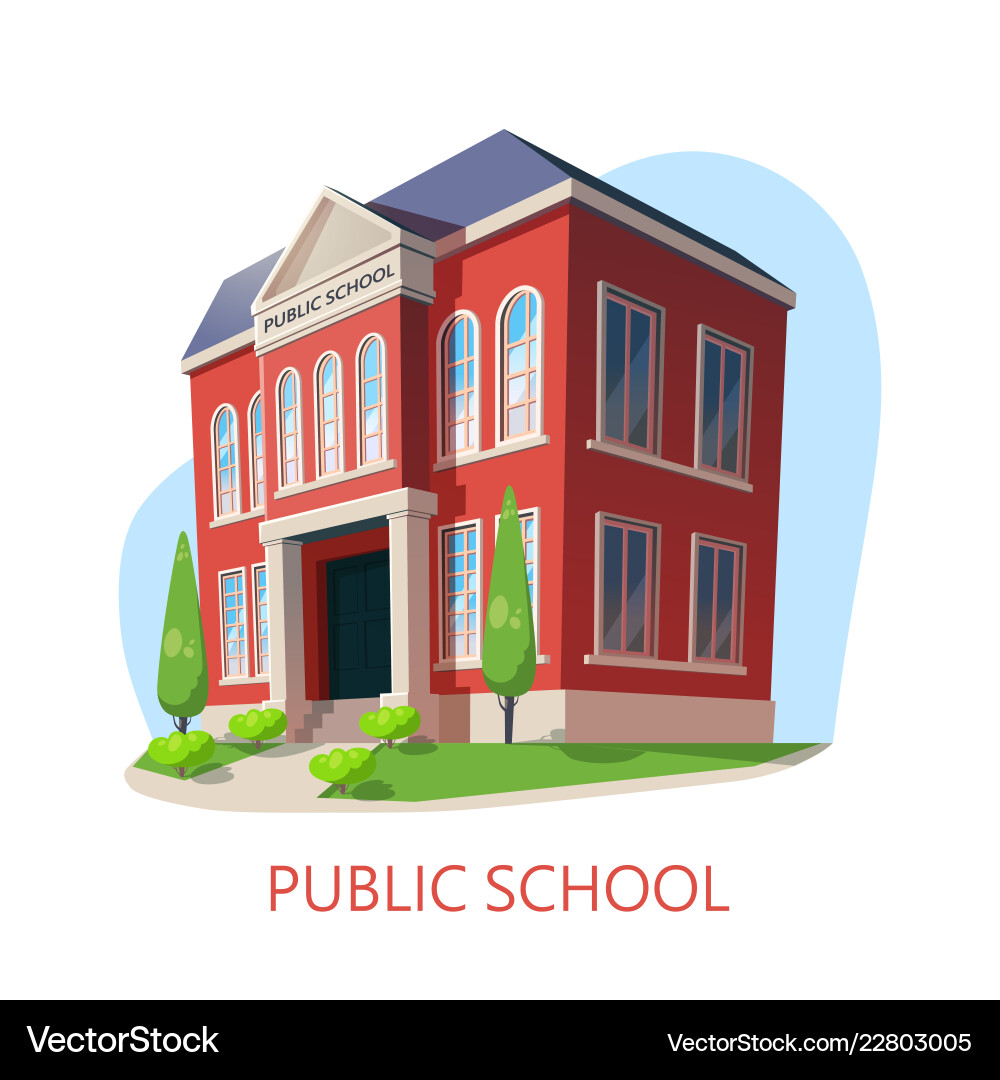Public school elementary education building Vector Image