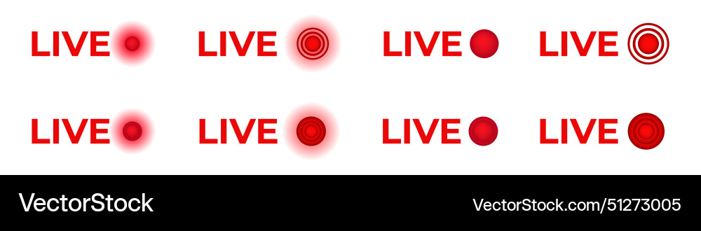 Red logo for live stream online broadcast Vector Image