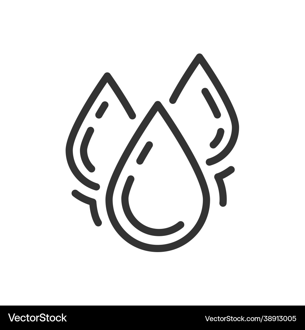 Water icon in simple one line style Royalty Free Vector