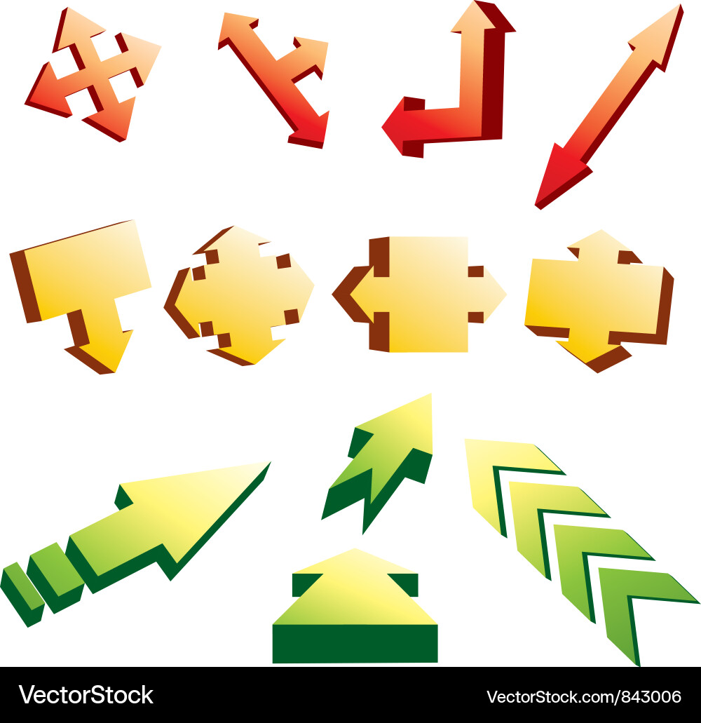 3d arrows Royalty Free Vector Image - VectorStock