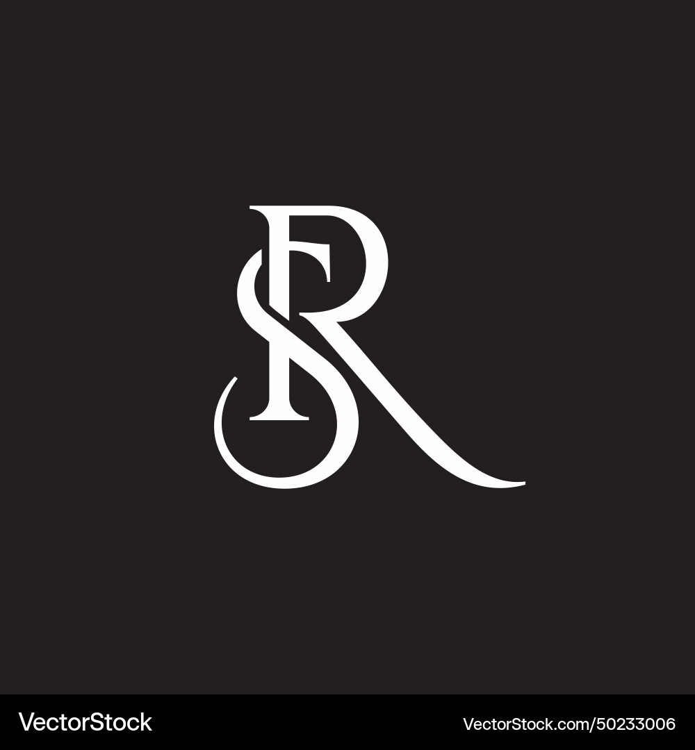 Elegant SR Monogram Logo Royalty Free Vector Image