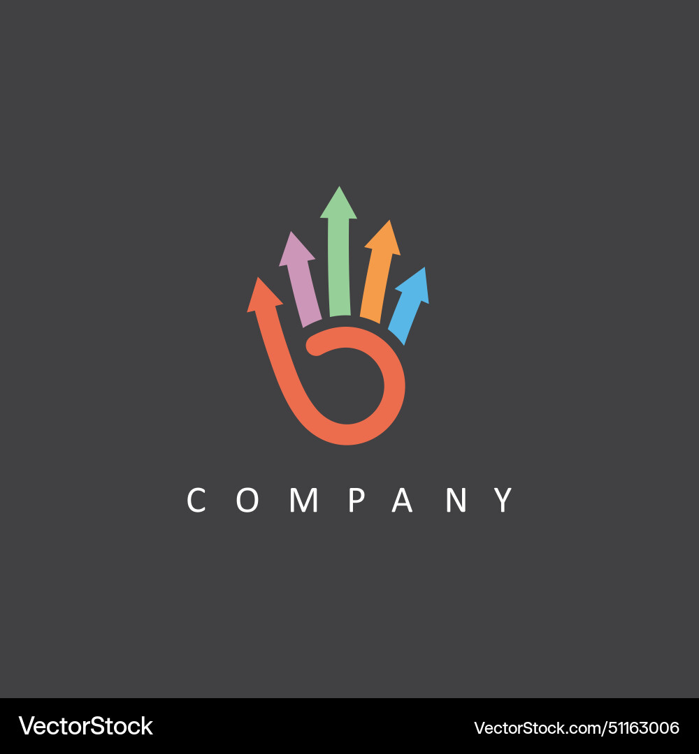 Five arrows hand concept icon design template Vector Image