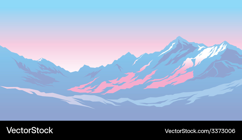 Mountains in the morning Royalty Free Vector Image