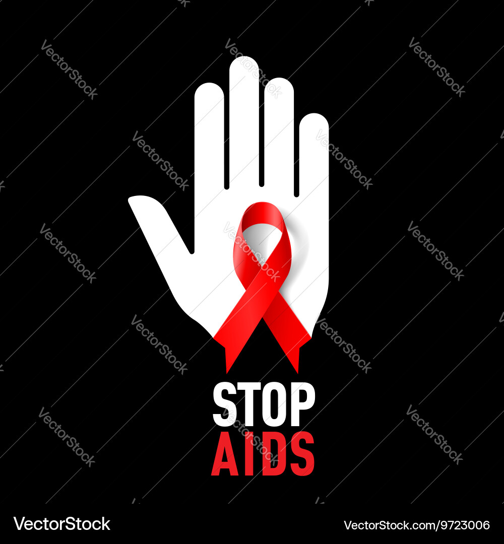 Stop aids symbol 02 Royalty Free Vector Image - VectorStock