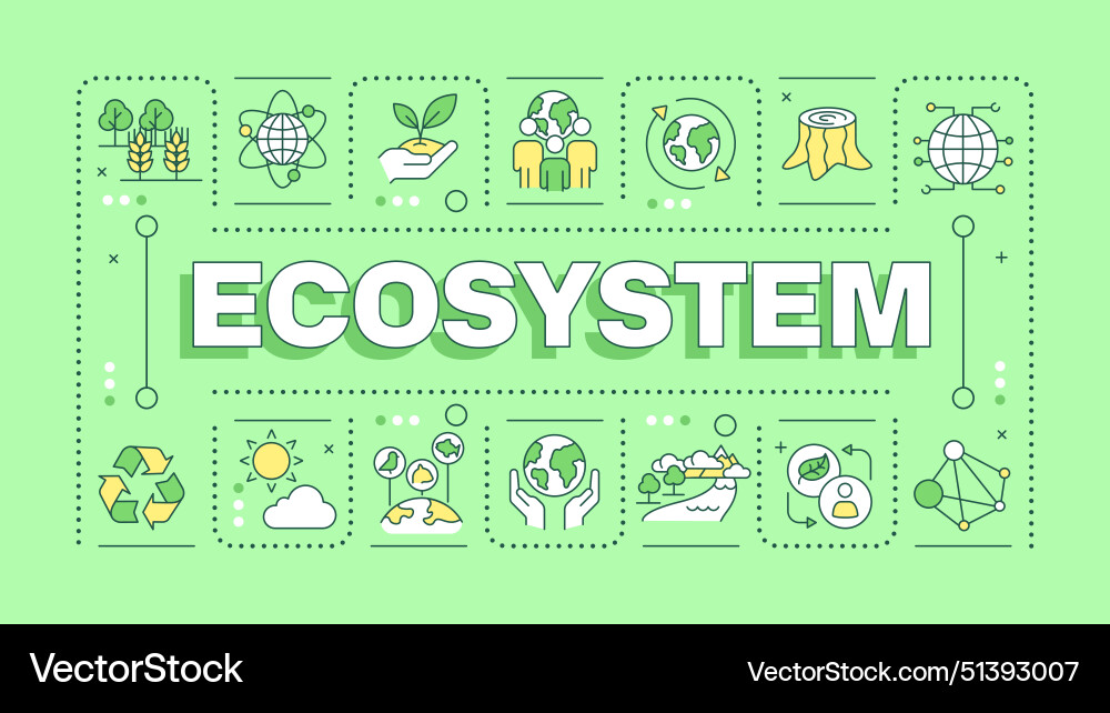Ecosystem green word concept Royalty Free Vector Image