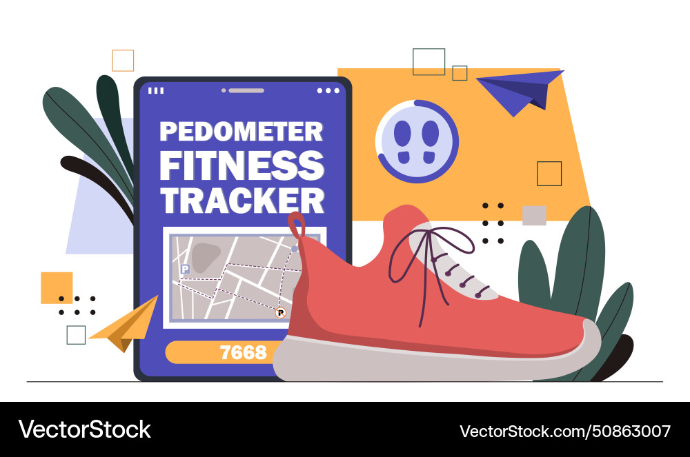 Fitness tracker application concept Royalty Free Vector