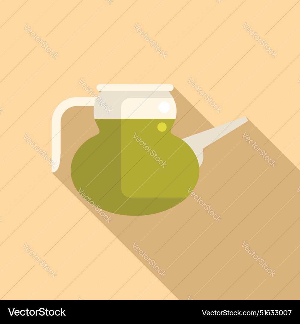Green neti pot containing saline solution Vector Image