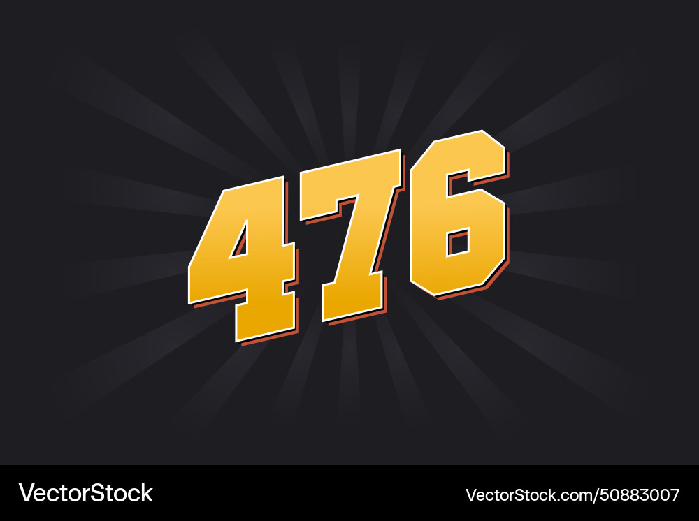 Number 476 font alphabet yellow Royalty Free Vector Image