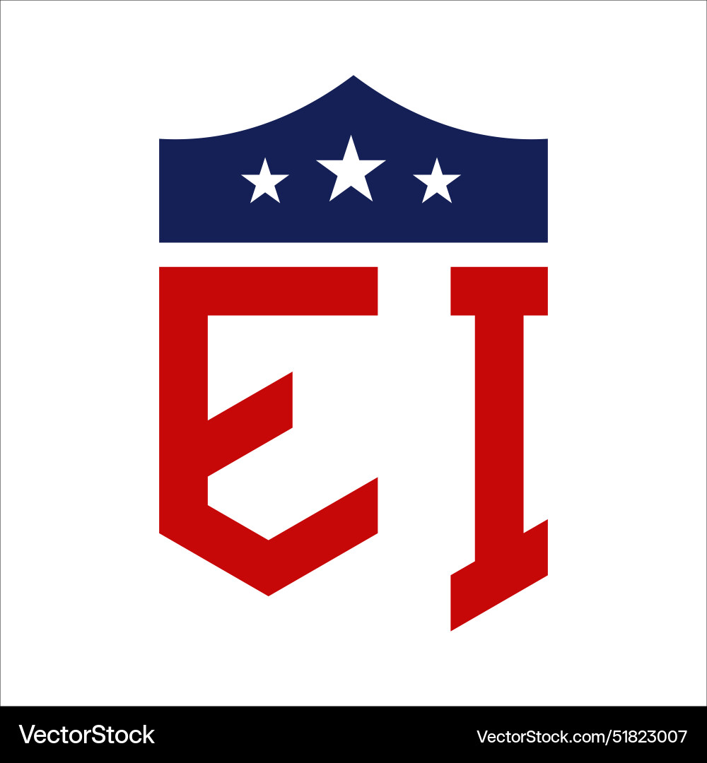 Patriotic ei logo design letter Royalty Free Vector Image