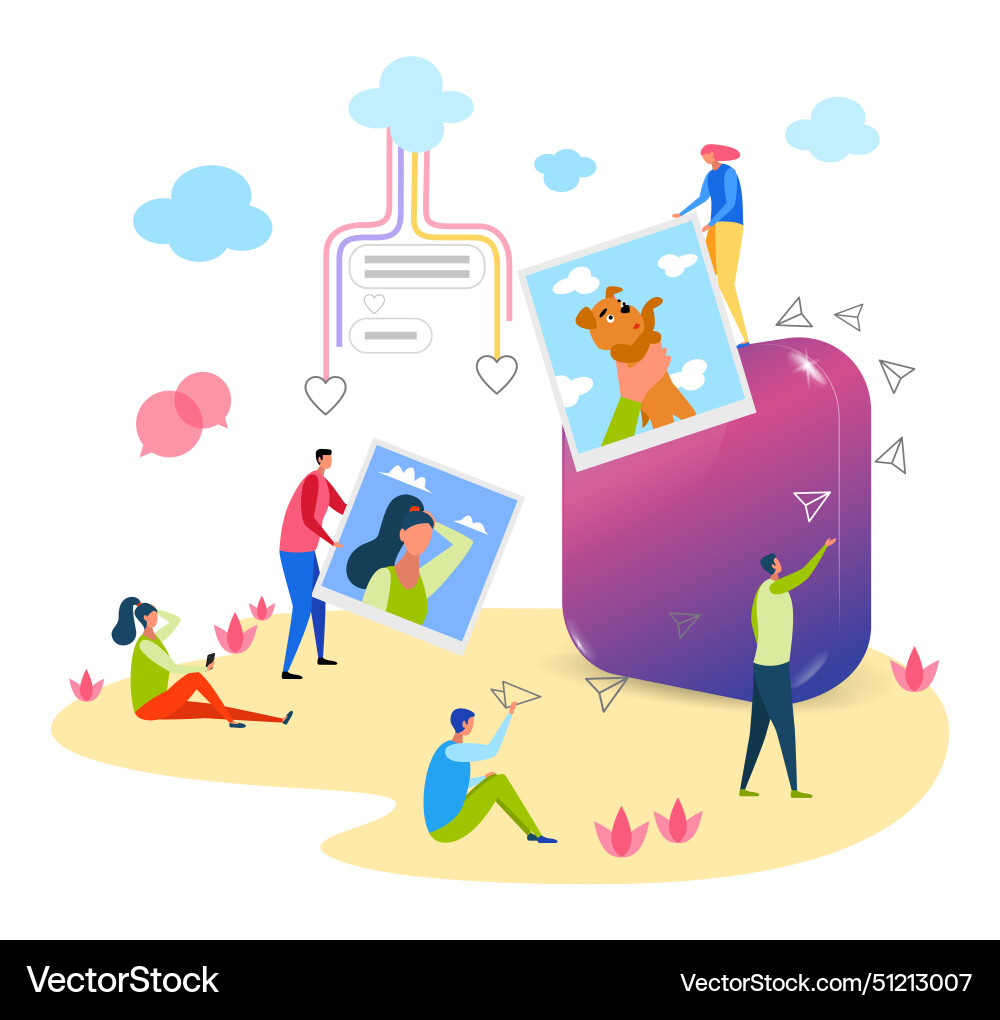 Photo content creative social media concept flat Vector Image