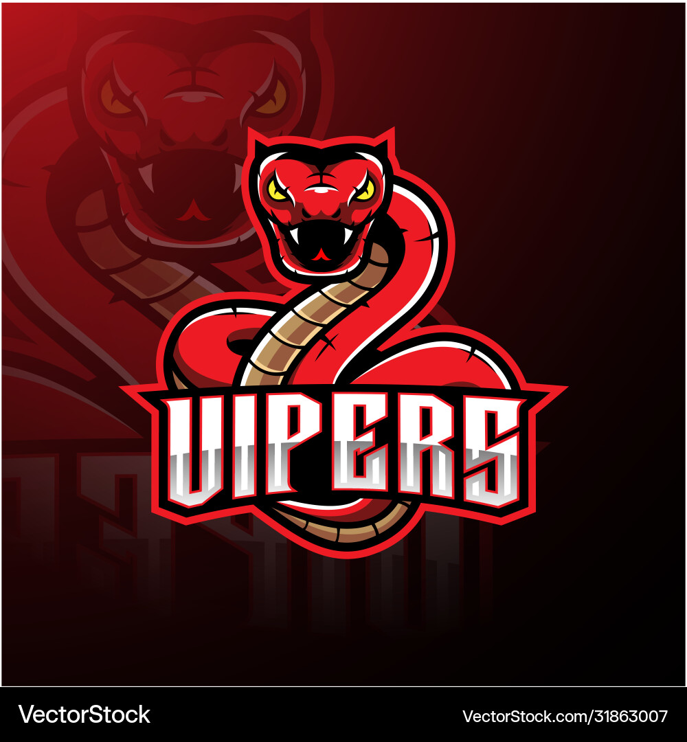 Red Viper Snake Mascot Logo Royalty Free Vector Image