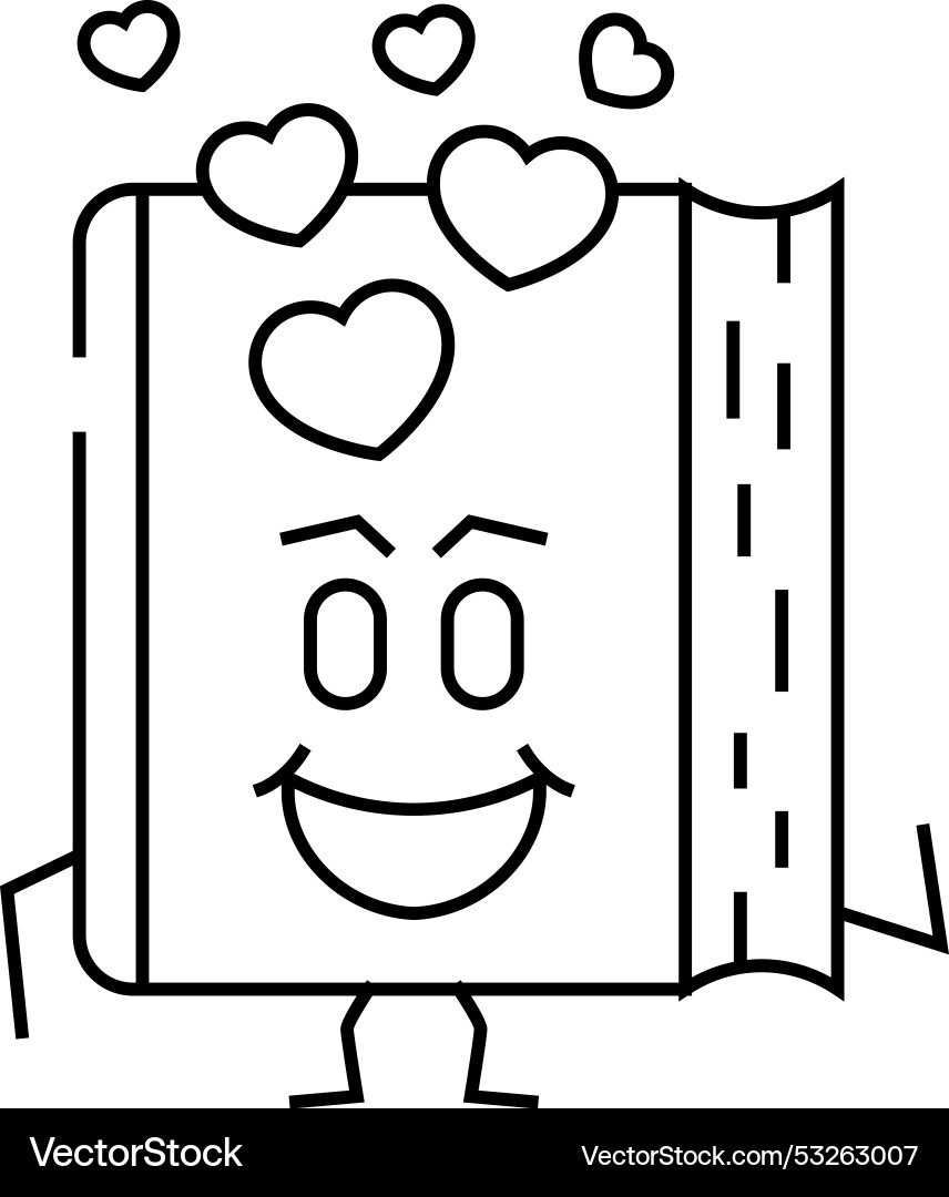 School book character line icon Royalty Free Vector Image