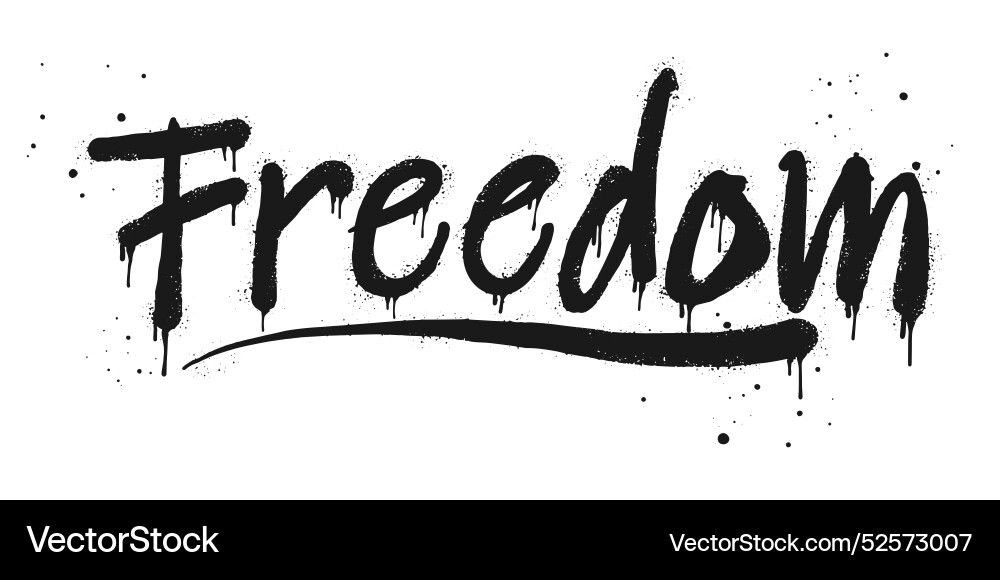Spray painted graffiti freedom word Royalty Free Vector