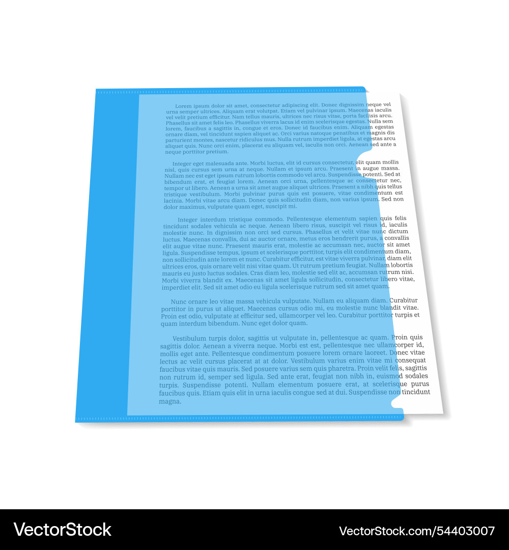 Transparent plastic file for documents Royalty Free Vector