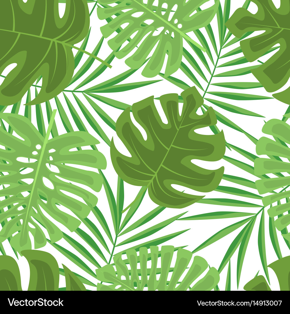 Tropical Palm Leaf Pattern Royalty Free Vector Image