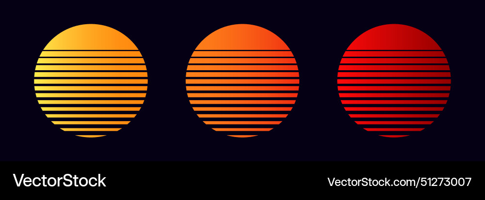 Vintage sun circle logo old sunrise Royalty Free Vector