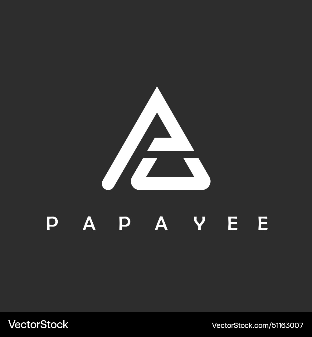 White pa letter triangle icon concept design Vector Image