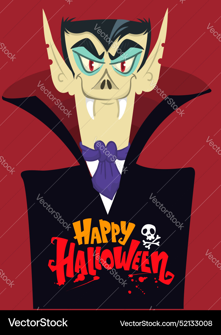 Funny cartoon vampire character design with big Vector Image