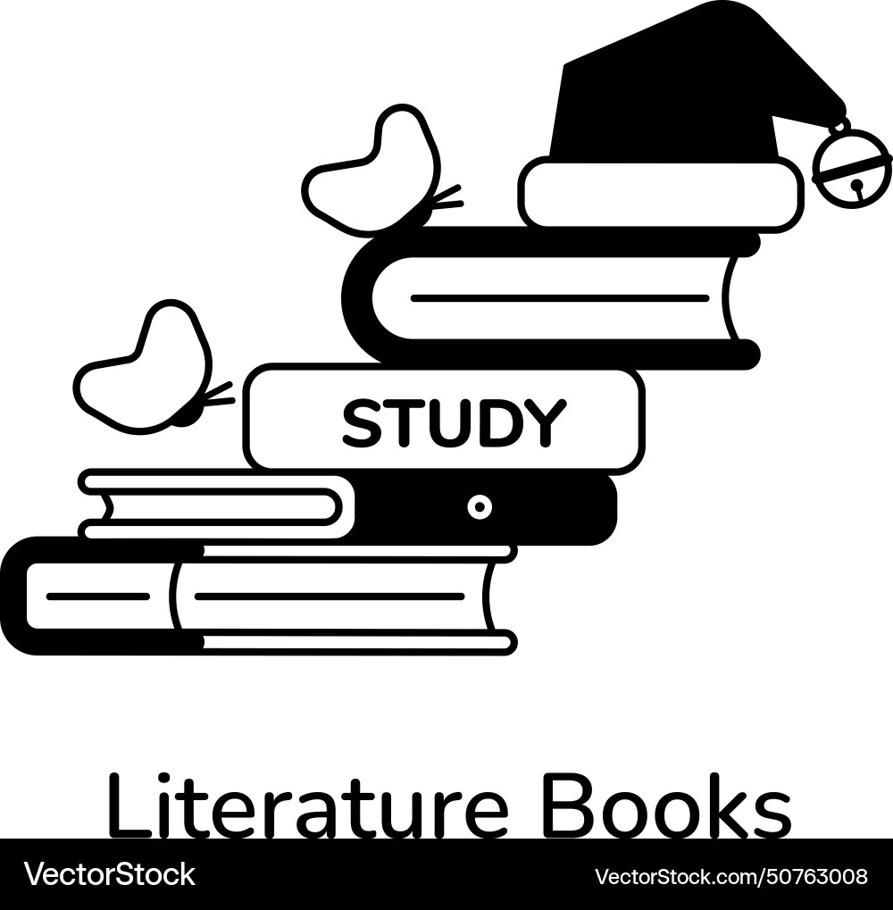 Literature books Royalty Free Vector Image - VectorStock