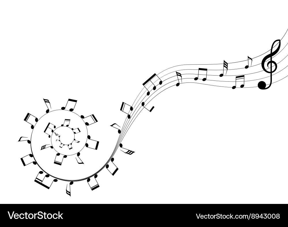 Smooth spiral music chords Royalty Free Vector Image