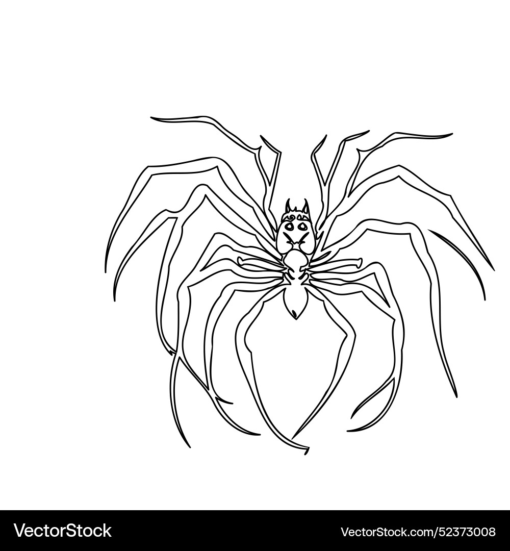 Spider halloween outline sketch Royalty Free Vector Image