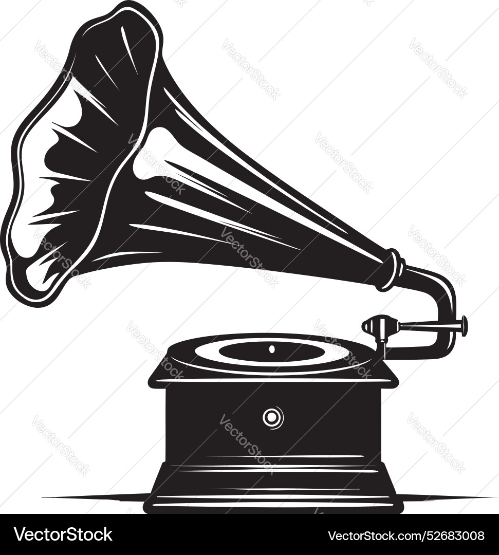 Timeless tunes gramophone logo and design antique Vector Image
