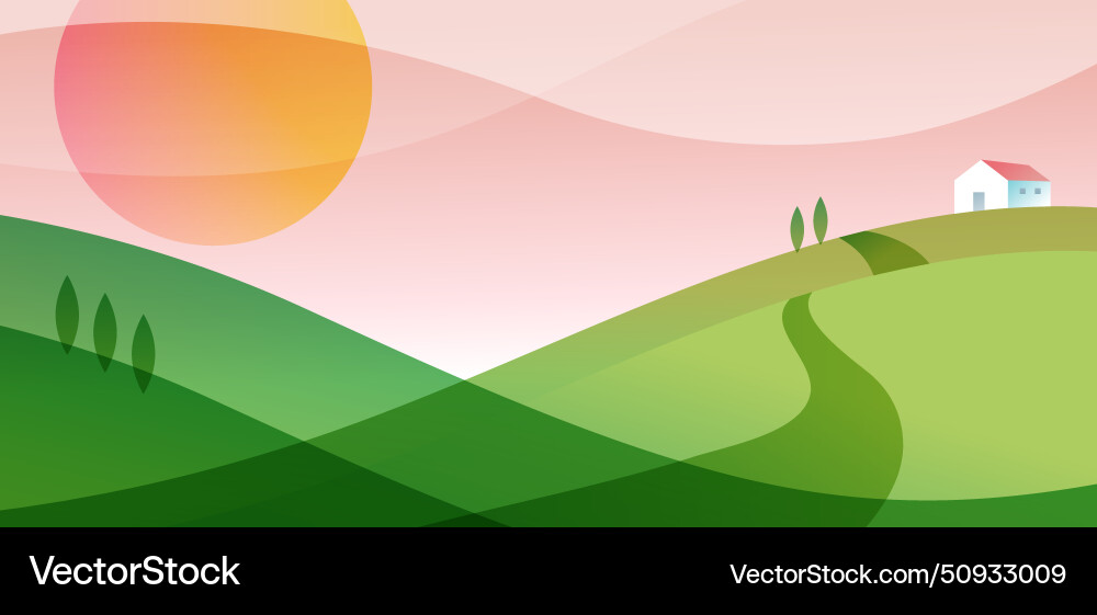 Beautiful abstract landscape panoramic view Vector Image