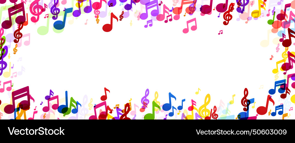 Colorful musical notes on white background Vector Image
