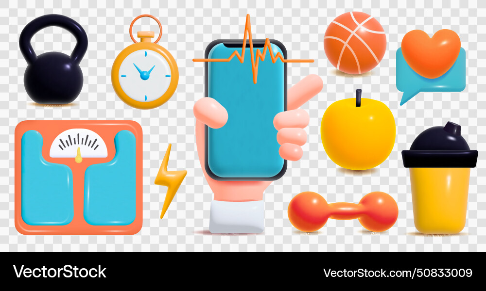 Fitness cartoon set Royalty Free Vector Image - VectorStock