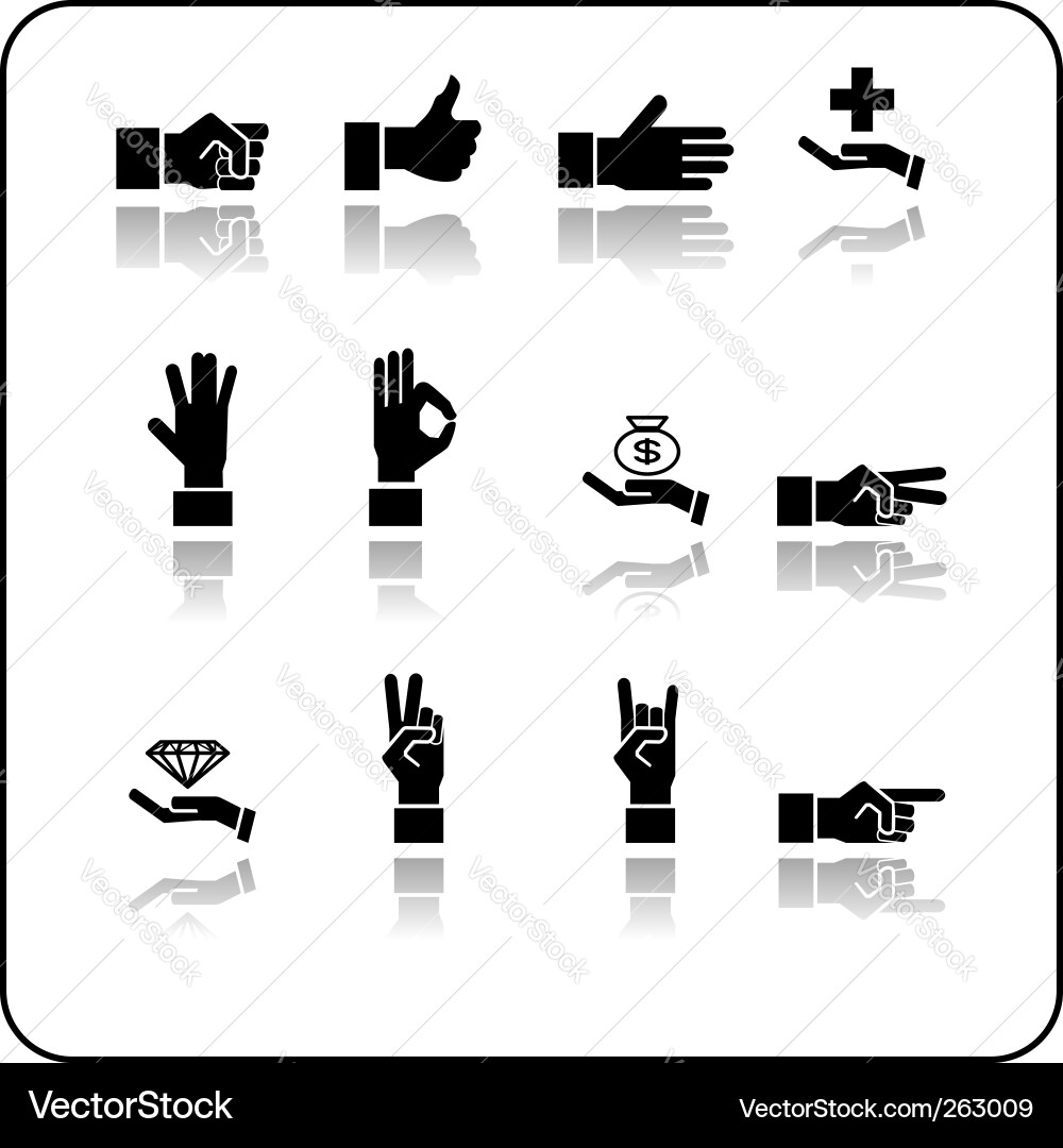 Hands icon set Royalty Free Vector Image - VectorStock