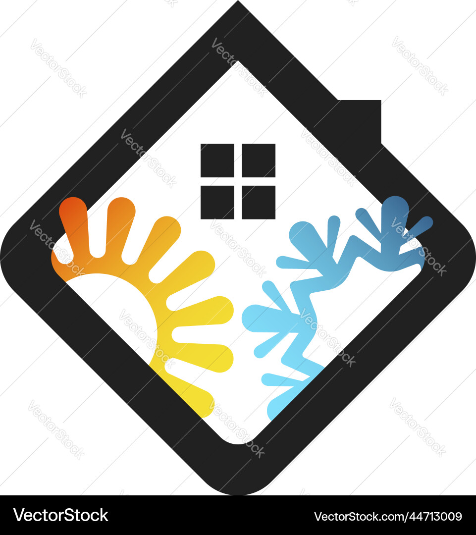 Heating and ventilation in the house symbol Vector Image