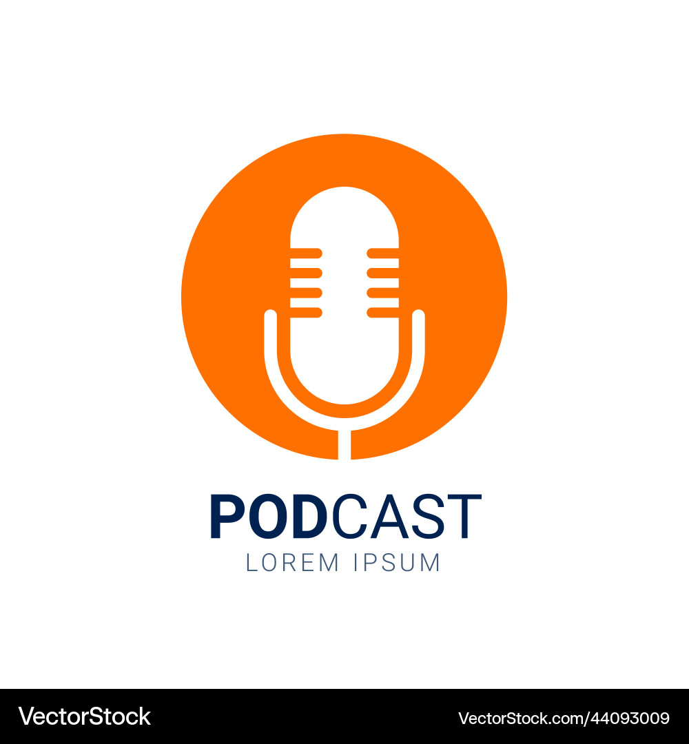 Podcast mic icon symbol logo microphone talk audio