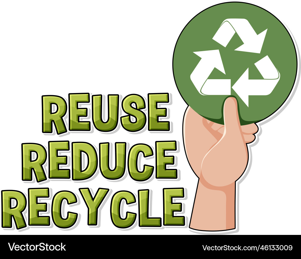 Reduce reuse recycle text logo banner Royalty Free Vector