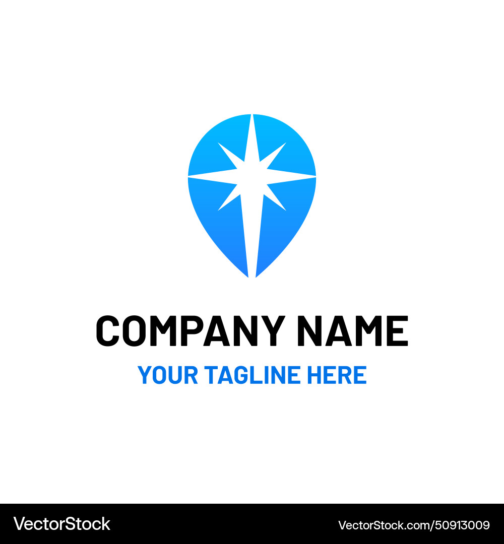 Star compass direction logo Royalty Free Vector Image